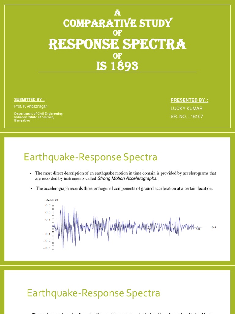 Responce Spectra of Is 1893 | PDF | Applied And Interdisciplinary ...