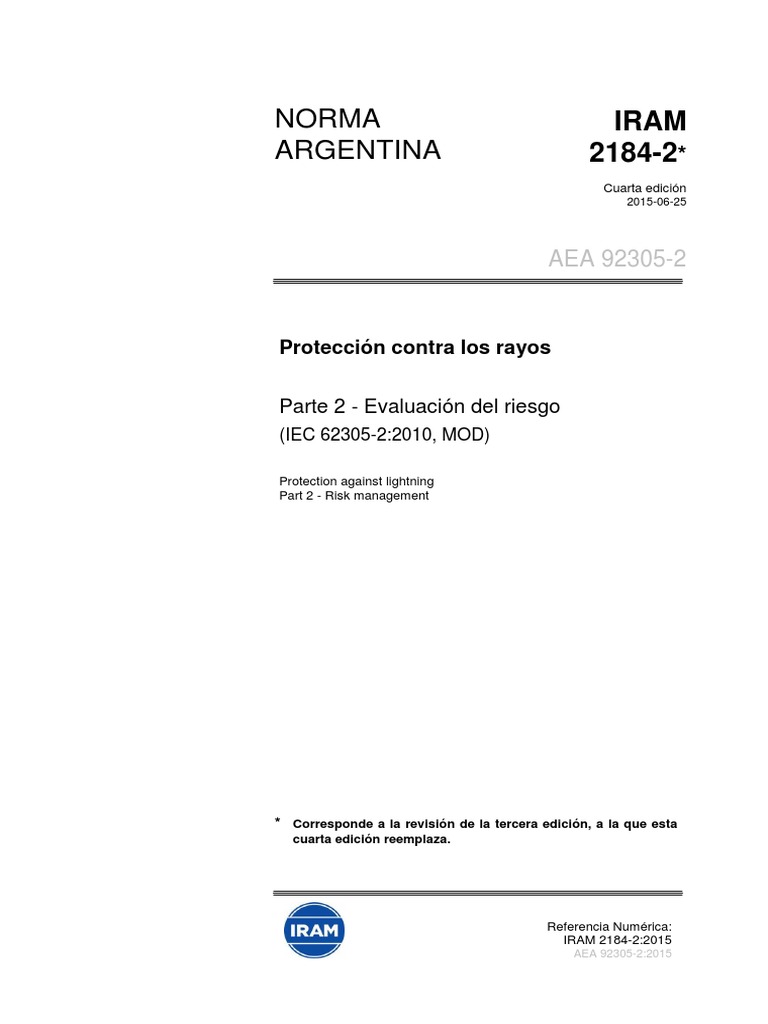 IRAM 2184-2 (Pararrayos) | Descargar gratis PDF | Comisión ...
