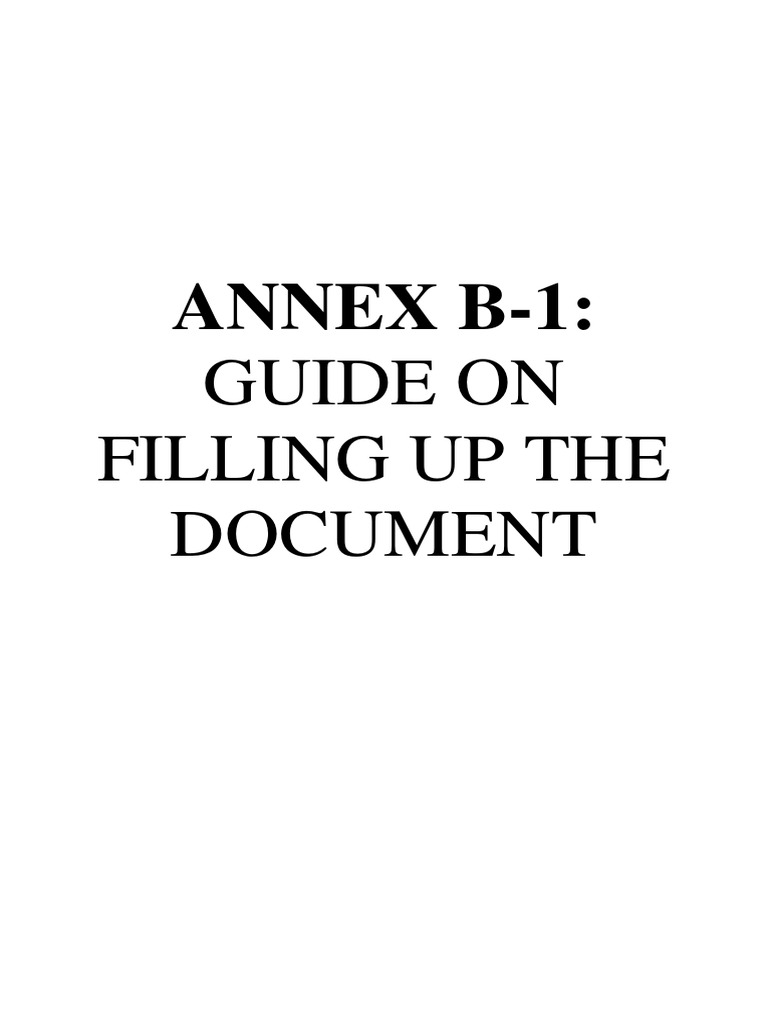 Annex B-1:: Guide On Filling Up The Document | PDF | Taxation In The ...