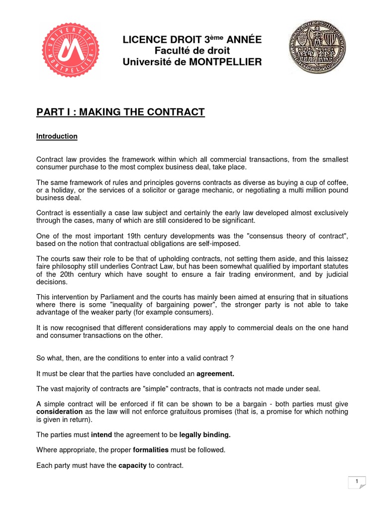 Contract Law - Formation - Ending Contractual Obligations - Vitiating ...