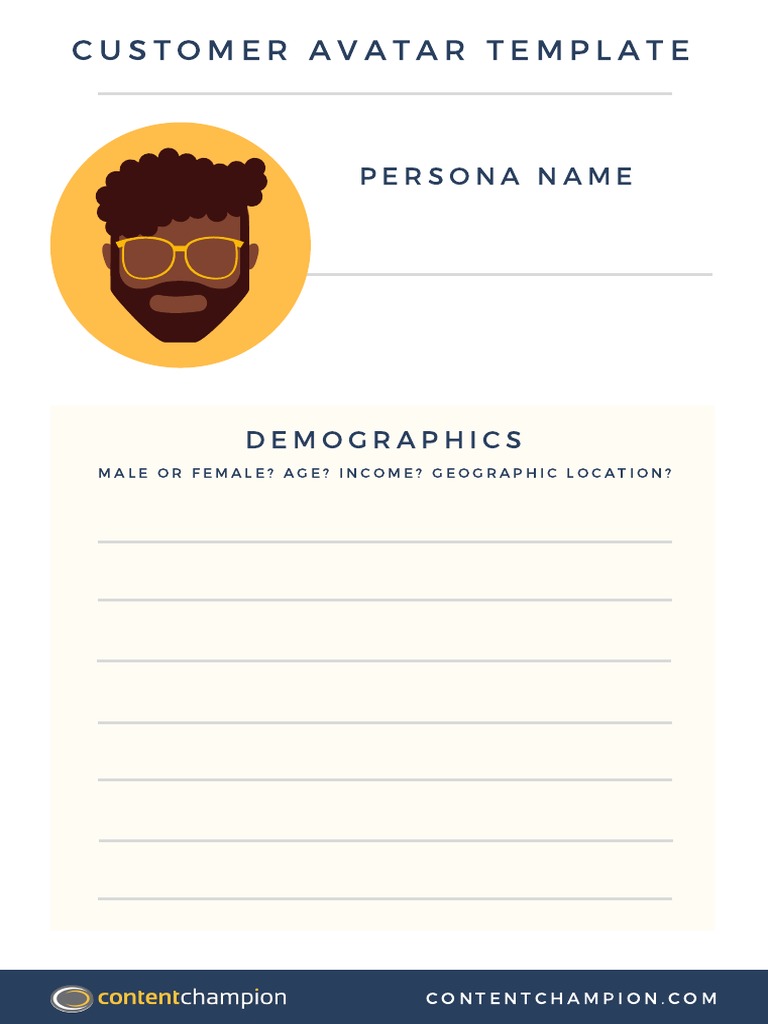 Date Today : Customer Avatar Template | PDF
