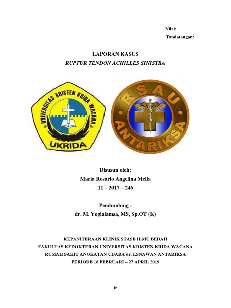 Laporan Kasus Ruptur Tendon Achilles | PDF