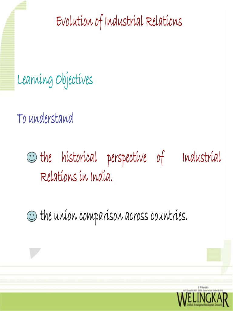 Evolution of Industrial Relations in India | PDF | Industrial Relations ...
