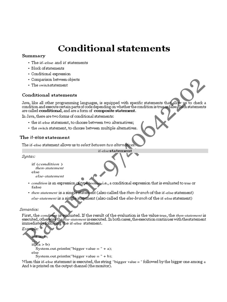 Conditional Statements: If-Else Statement | PDF | Control Flow | Boolean Data Type