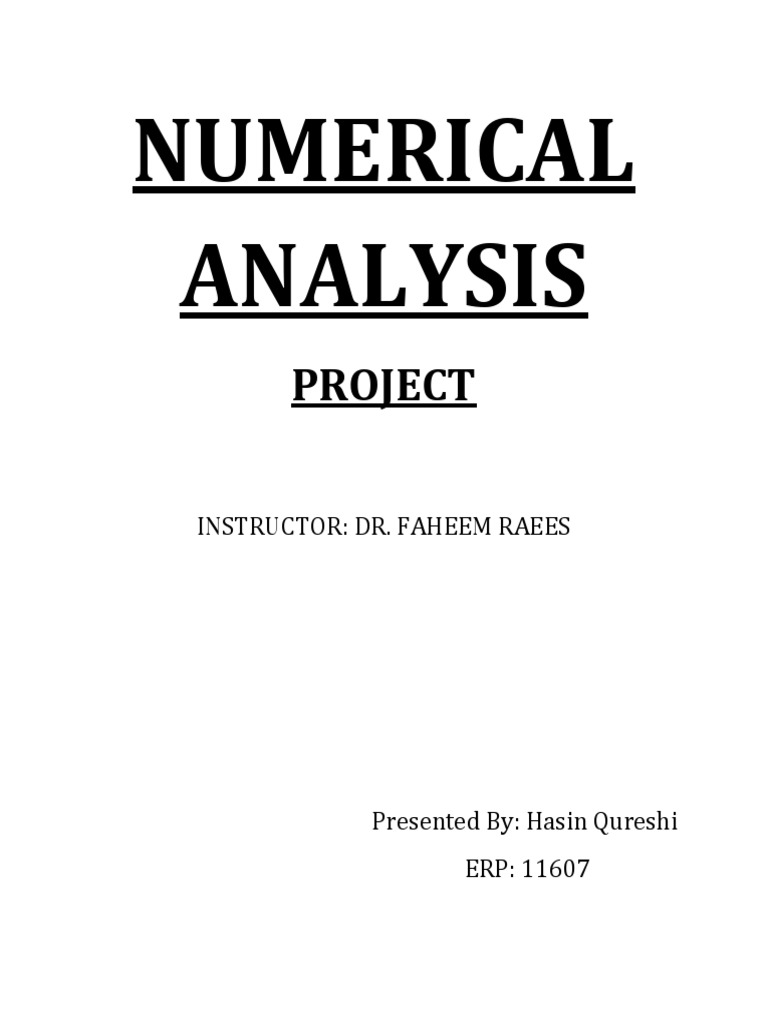 NUMERICAL ANALYSIS Project | PDF | Coefficient Of Determination | Numerical Analysis