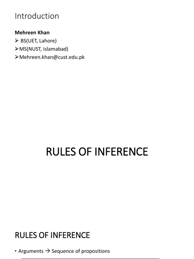 1 Rules of Inference | PDF | Logical Consequence | Truth