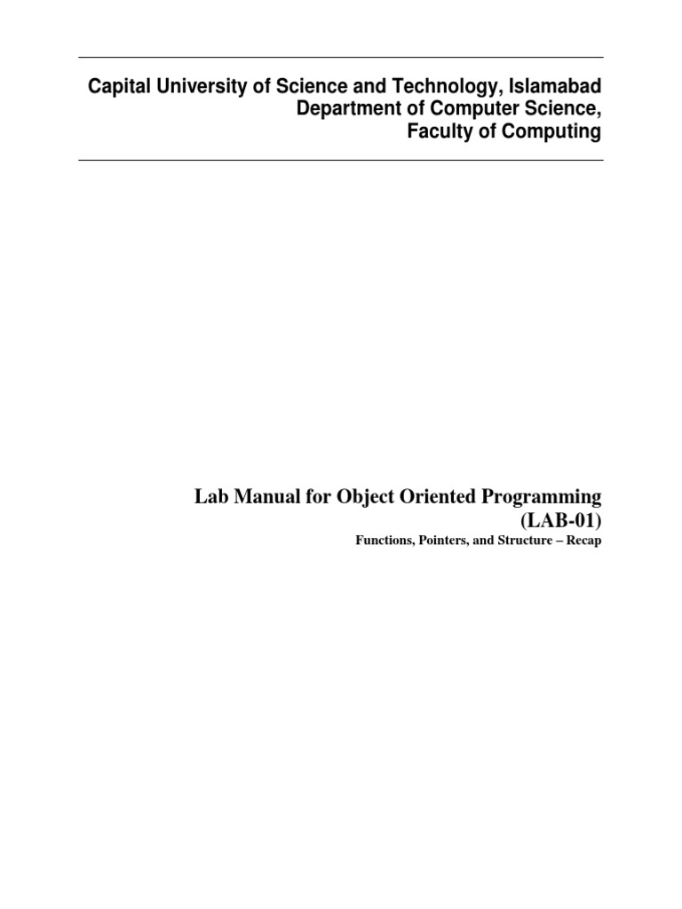 Capital University of Science and Technology, Islamabad Department of ...