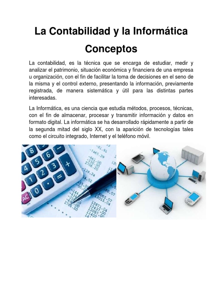 La Contabilidad Y La Informática Pdf Contabilidad Tecnología De