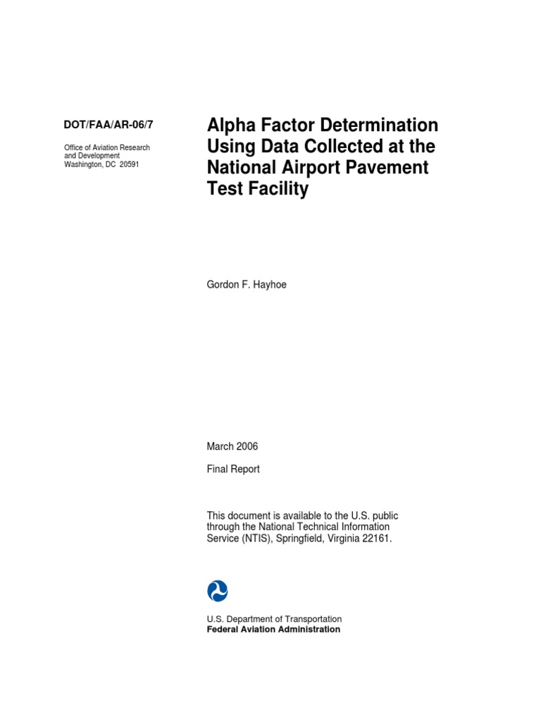 Alpha Factor Analysis for Airport Pavements | PDF | Nature