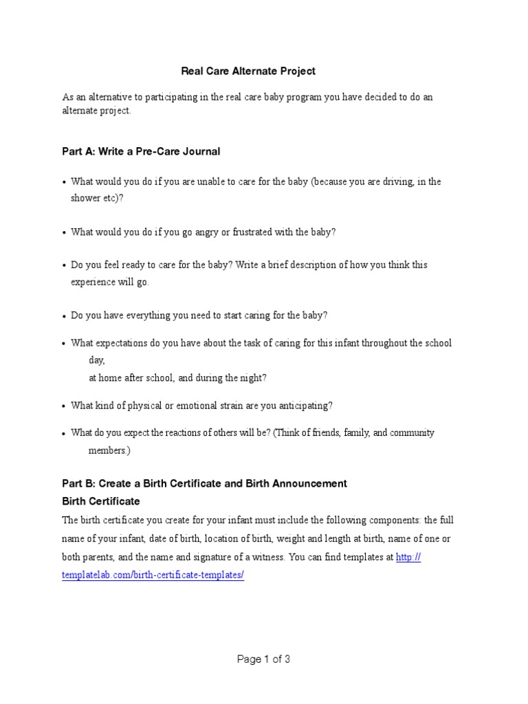 Real Care Baby Alternate Project Guide | PDF | Interview | Communication