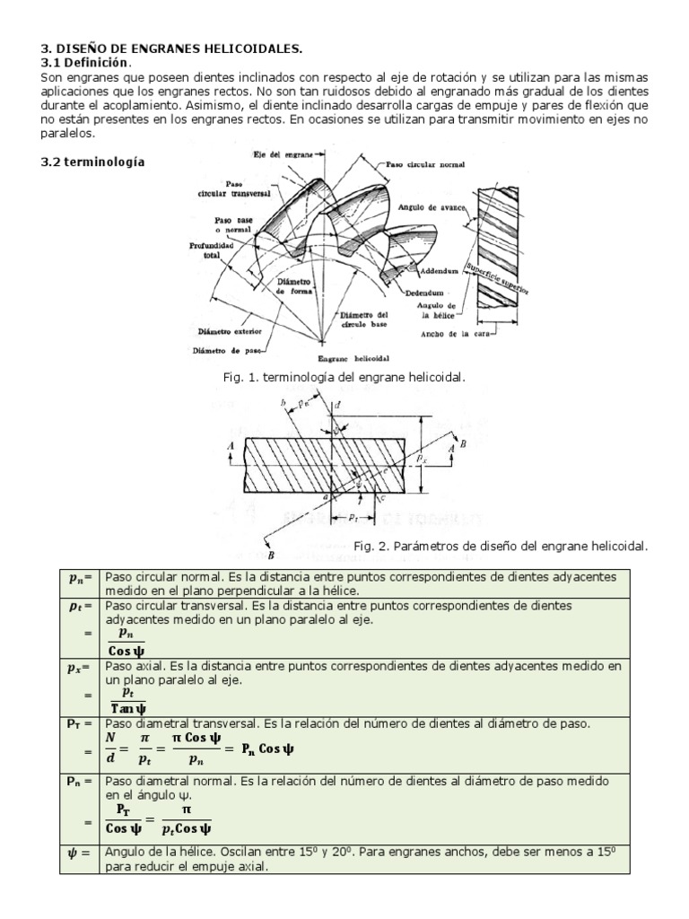 Engrane Helicoidal | PDF | Engranaje | Ingeniería mecánica