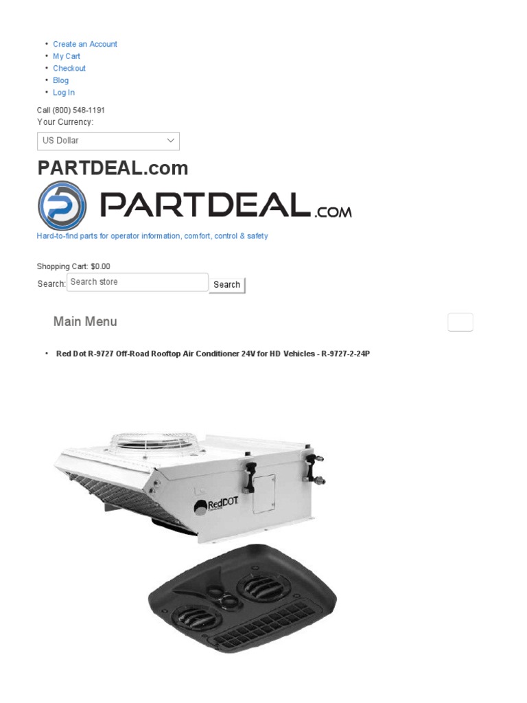 Red Dot R-9727 Off-Road Rooftop Air Conditioner | PDF | Air Conditioning | Machines