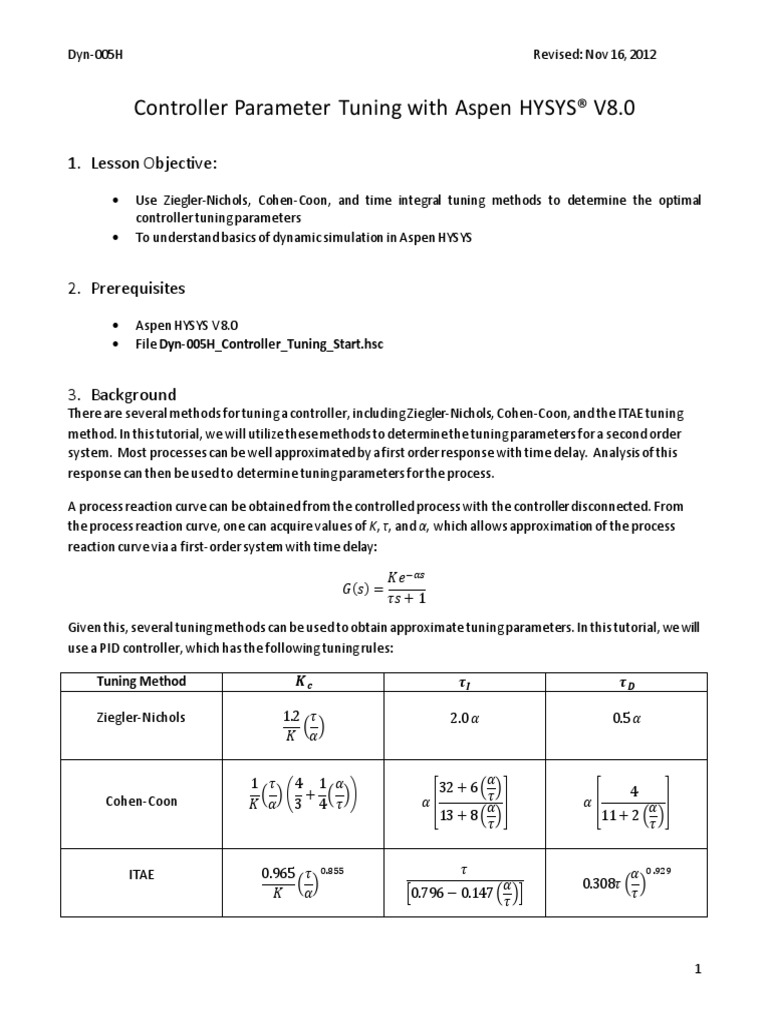 Dyn-005H Controller Tuning PDF | PDF | Control Theory | Valve