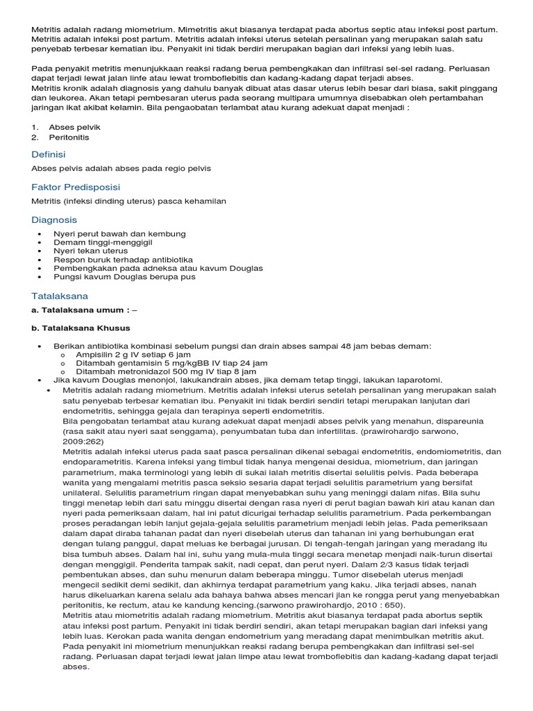 Peritonitis Dan Abses Pelvic | PDF