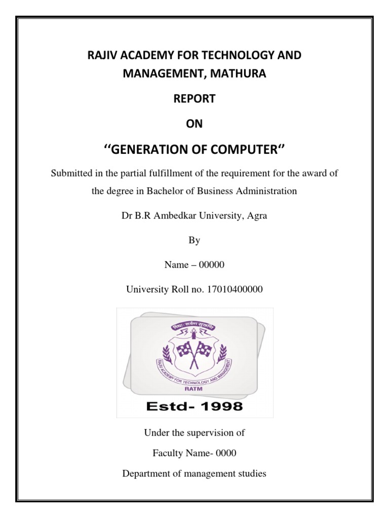 Generation of Computer ': Rajiv Academy For Technology and Management ...
