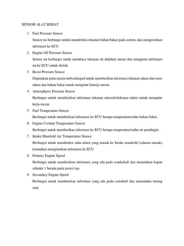 Sensor Alat Berat | PDF