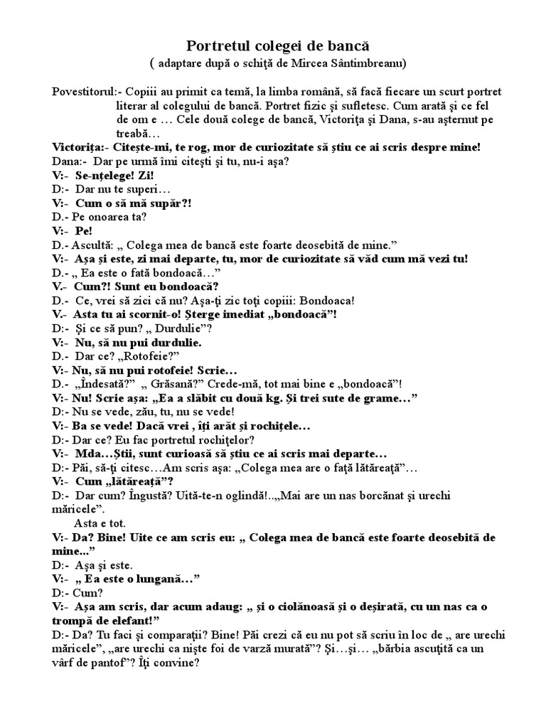 Portretul Colegei de Banca | PDF