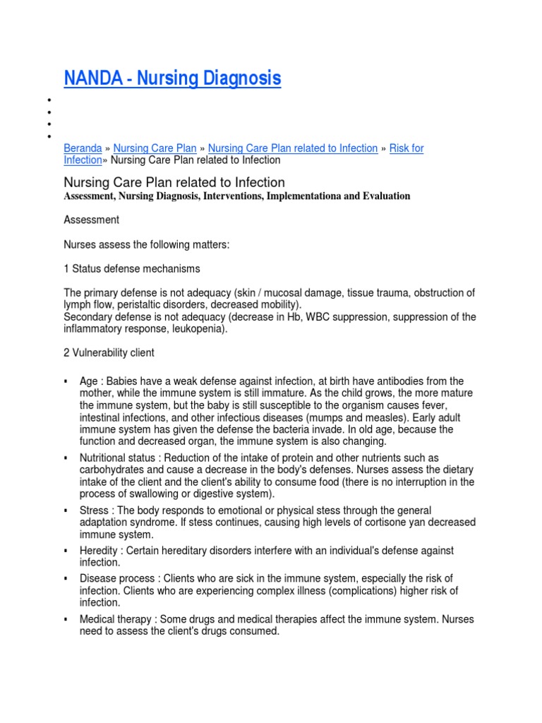 Nanda 1 | PDF | Infection Control | Infection