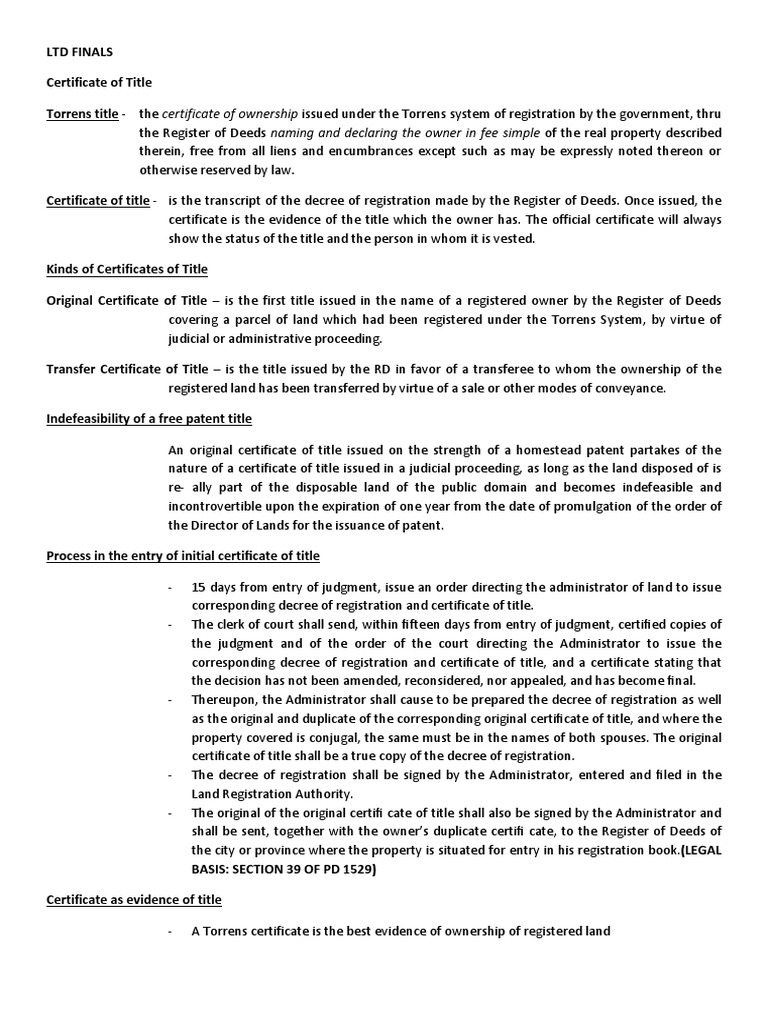 Certificate of Title | PDF | Real Property | Deed