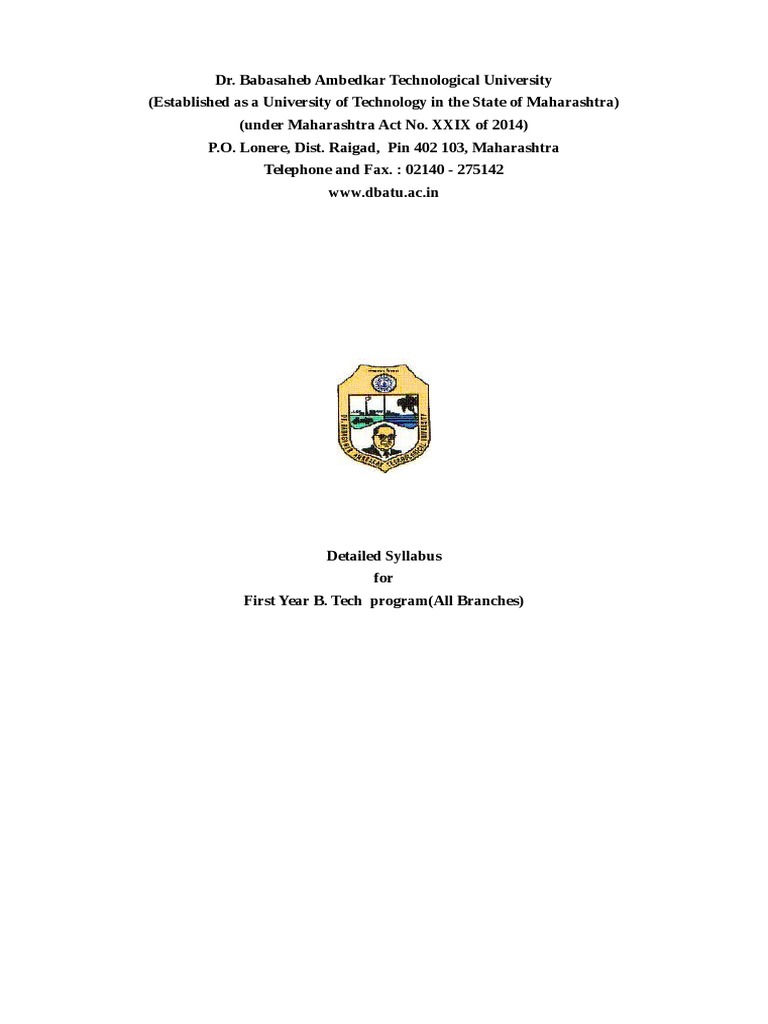 First Year B.Tech Syllabus (DBATU) | PDF | Crystal Structure | Optics