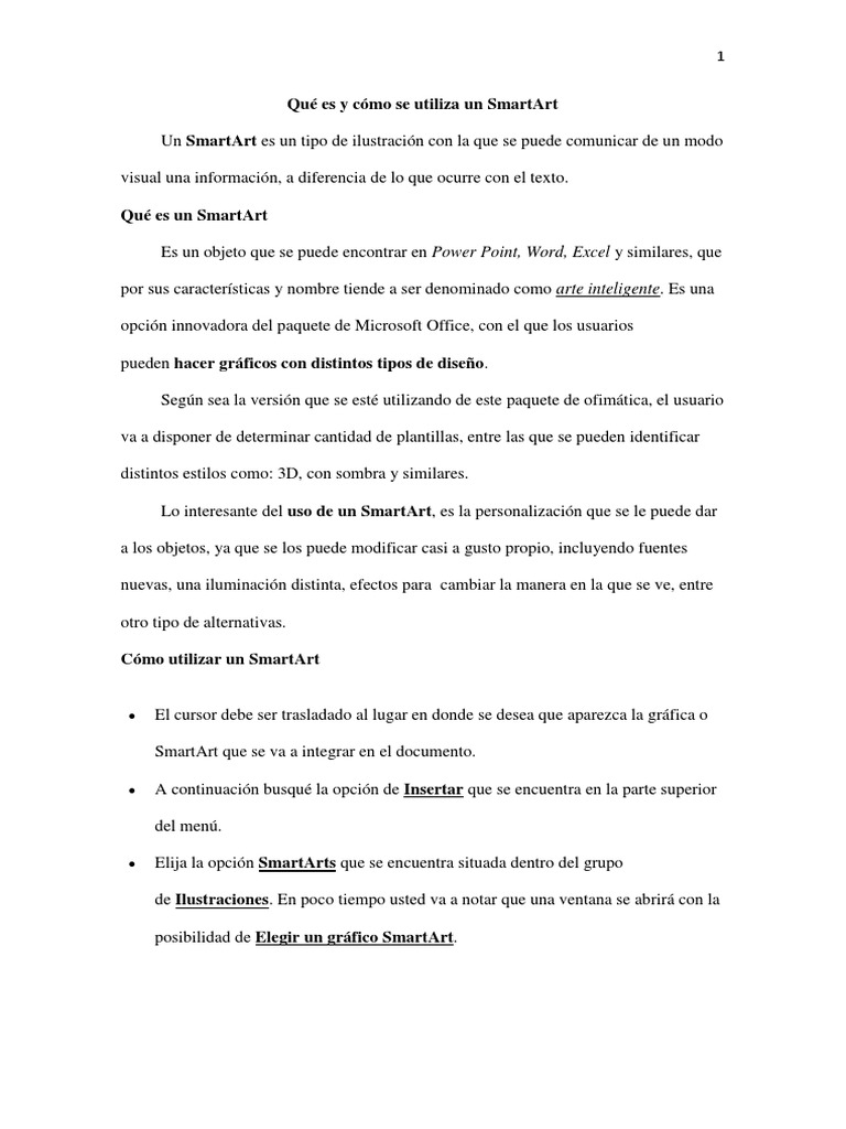 Qué Es y Cómo Se Utiliza Un SmartArt | PDF | Microsoft PowerPoint | Informática
