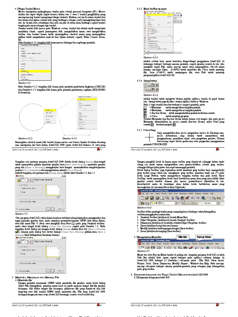 Modul 1 Autocad Dasar Autocad 2000 Pdf