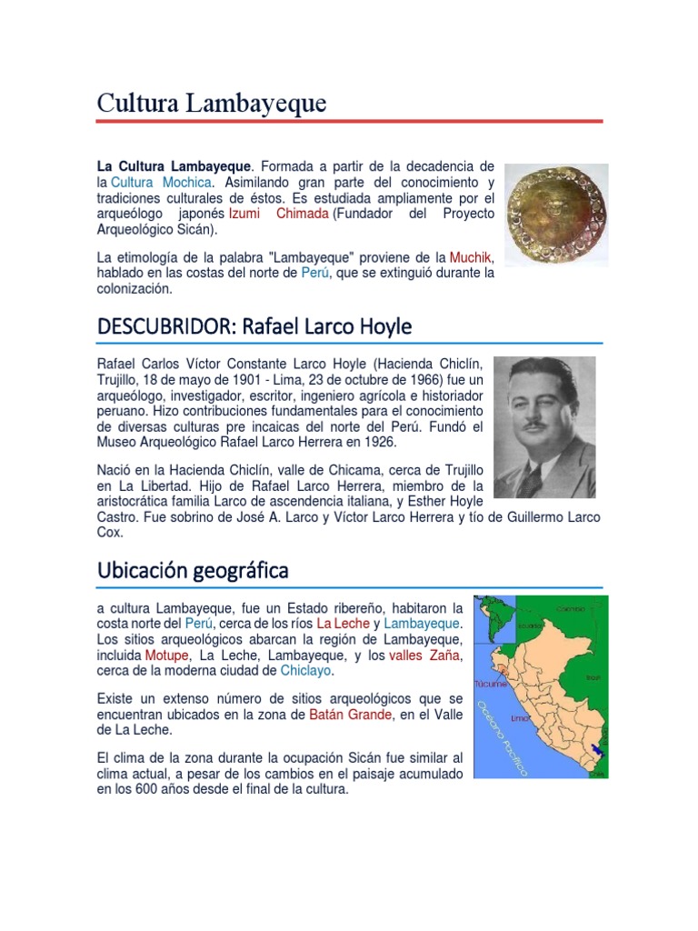 Cultura Lambayeque | PDF | Cultura (general) | Arqueología