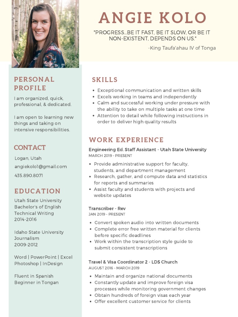 Angie Kolo Resume 2019 | PDF | Communication | Cognition