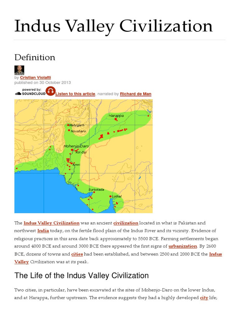 Indus Valley Civilization | PDF | Civilization | South Asia