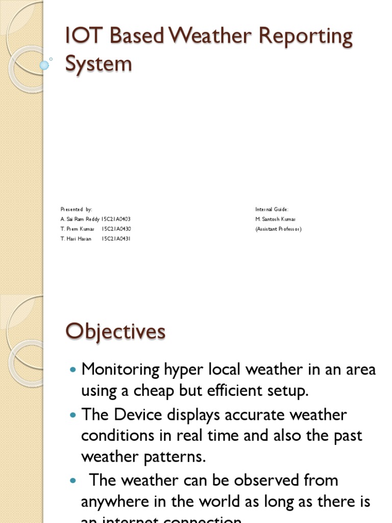 IOT Based Weather Reporting System | PDF