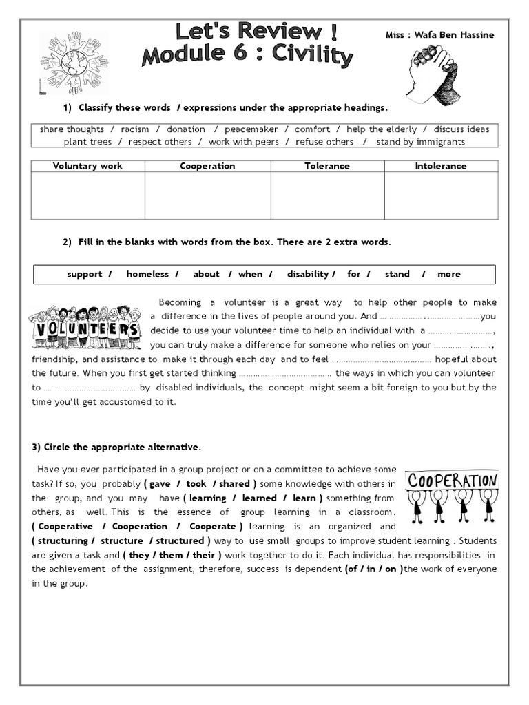 Lets Review Module 6 Civility Worksheet Templates Layouts 116399 | PDF ...