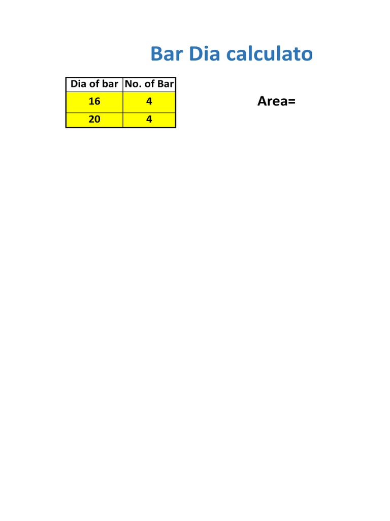 Bar Dia Calculator | PDF