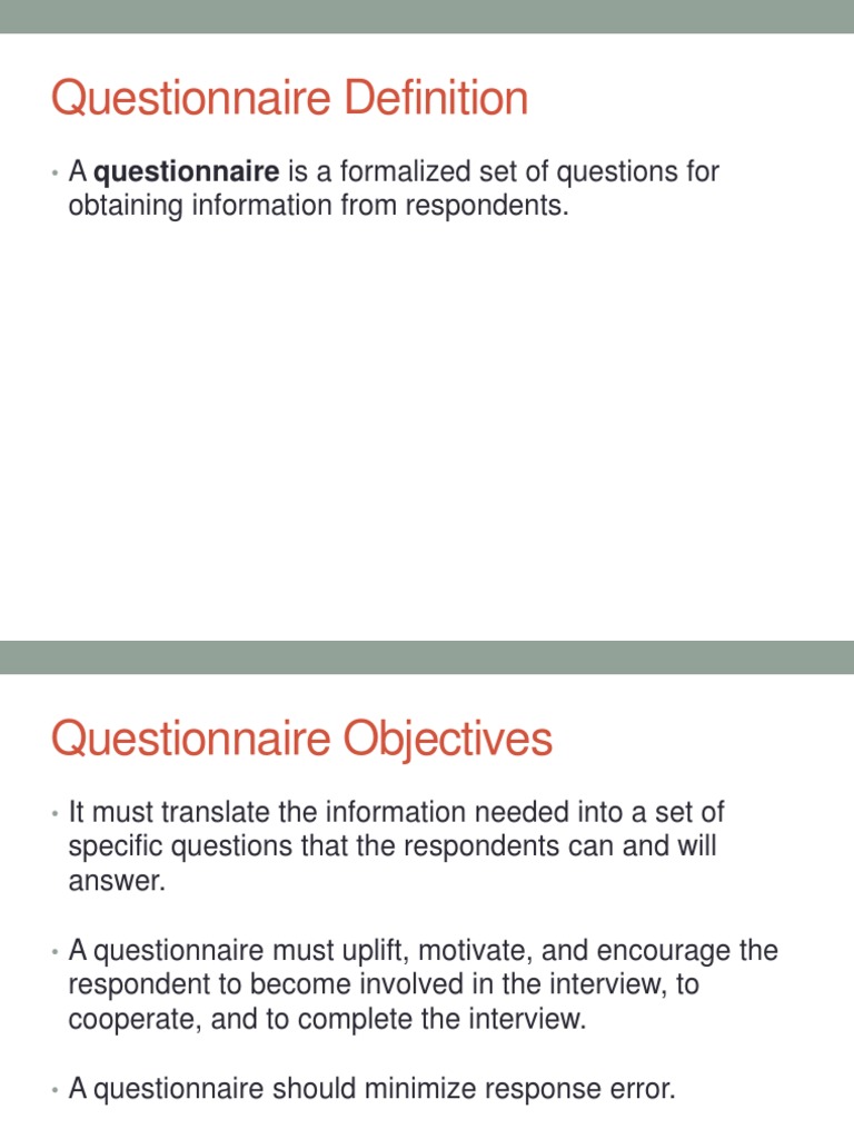 Questionnaire & Form Design | PDF | Question | Survey Methodology