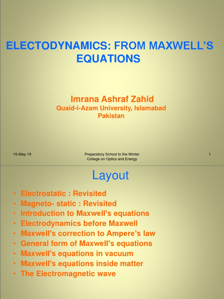 Electrodynamics Revisited (New) ABCD (2019) | PDF | Electromagnetic ...