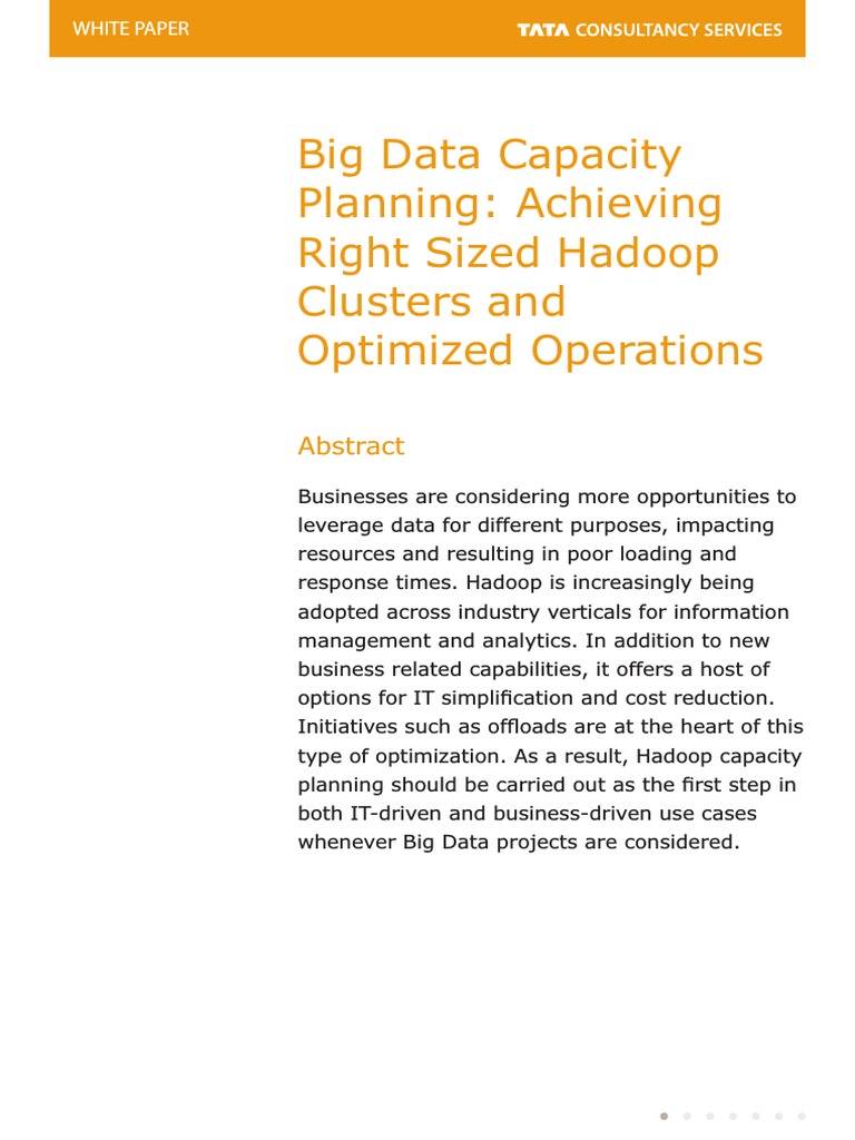 Big Data Capacity Planning | PDF | Apache Hadoop | Computer Cluster