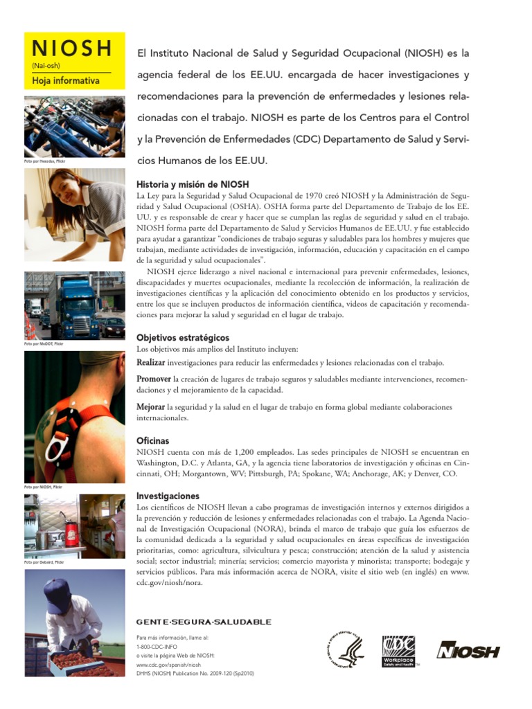 QUE ES LA Niosh | PDF | Esfera pública | Cuidado de la salud