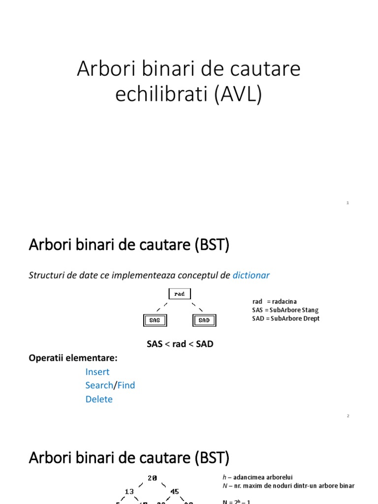 Arbori Binari de Cautare Echilibrati (AVL) | PDF | Models Of ...