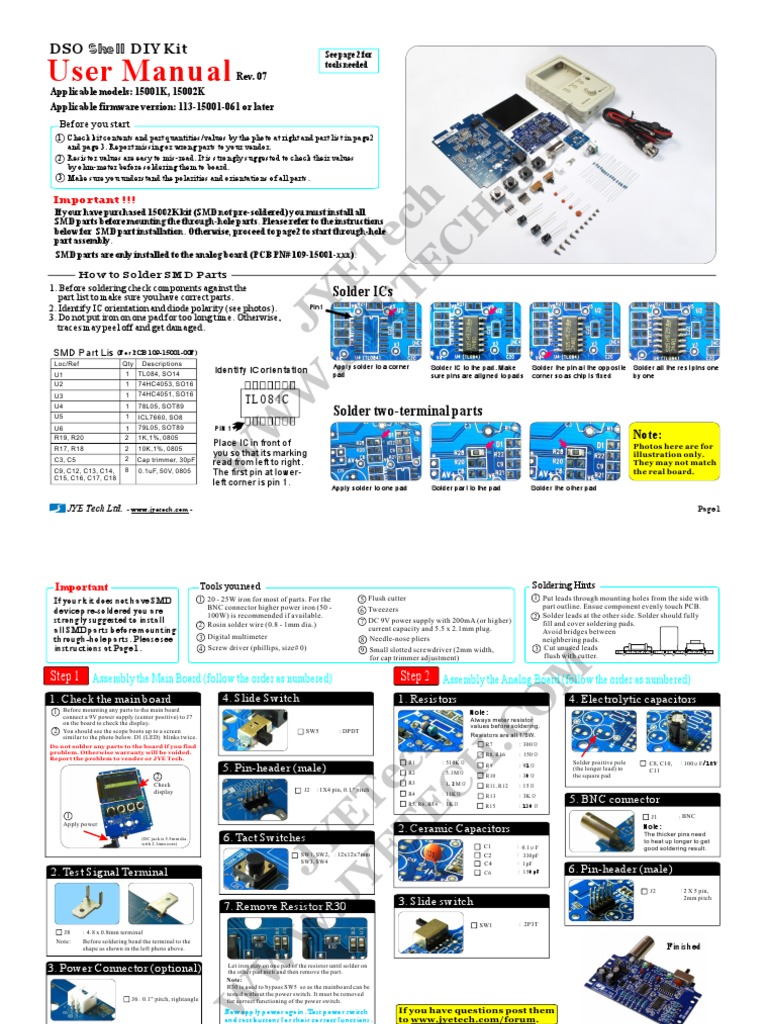 DSO150 UserManual Shell New | PDF | Printed Circuit Board | Power Supply
