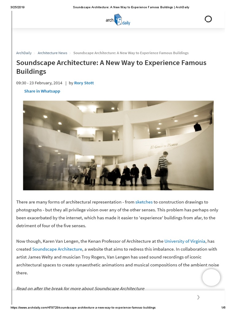 Soundscape Architecture - A New Way To Experience Famous Buildings - ArchDaily | PDF