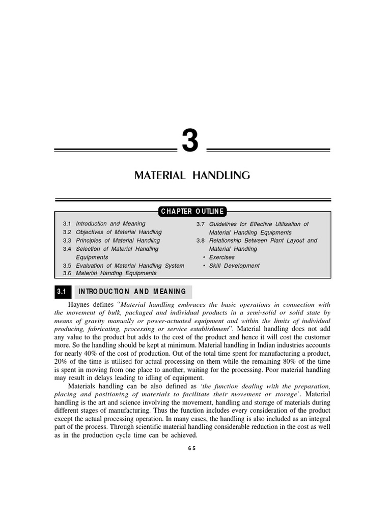 Chapter 3 - MATERIAL HANDLING PDF | PDF | Crane (Machine) | Supply ...