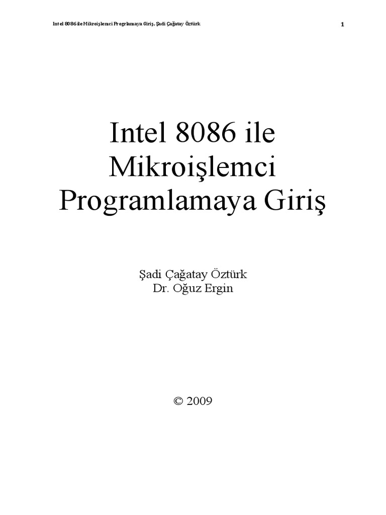 Intel 8086 Ile Mikroişlemci Programlamaya Giriş - Kitap PDF | PDF