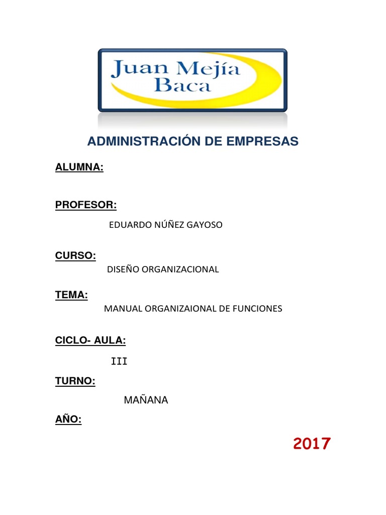Mof Restaurante LA TIA JULIA | PDF | Contabilidad | Gestión de recursos ...