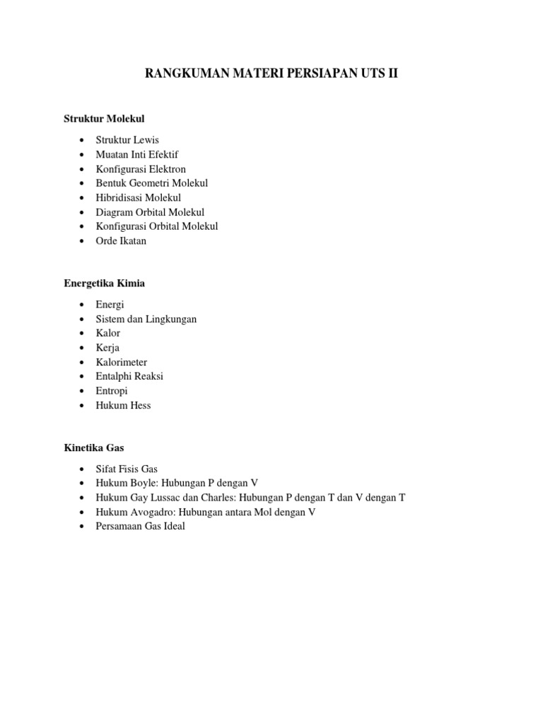 Rangkuman Materi Persiapan Uts II | PDF