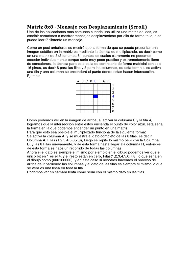 Matriz 8x8 | PDF | Matriz (Matemáticas) | Science