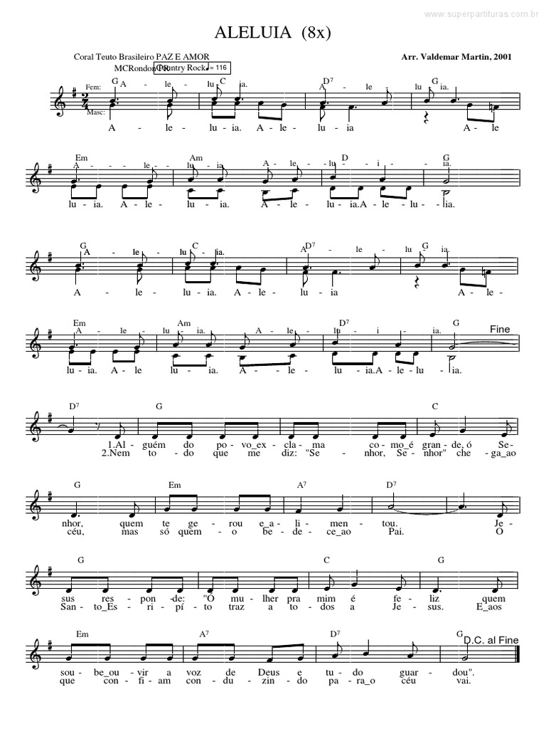 Partitura Aleluia | PDF