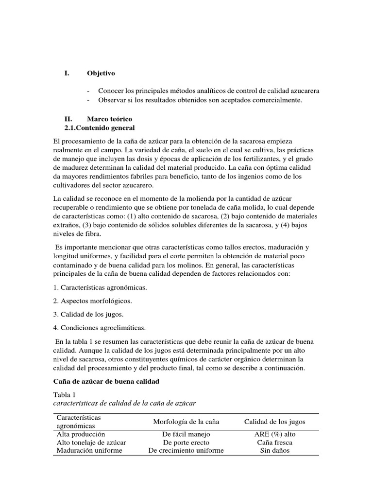 Métodos de Control de Calidad del Azúcar | PDF | Azúcar | Dieta y nutrición