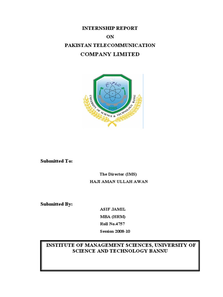 Asif Jamil's Internship at PTCL | PDF