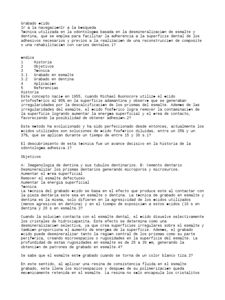 Grabado ácido en odontología dental | PDF | Esmalte de dientes | Grabado