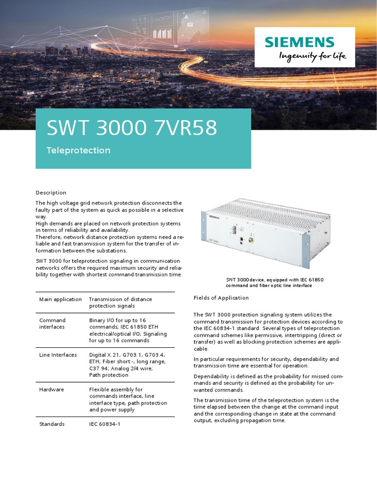 SWT 3000 - Steckbrief | PDF | Electric Power Transmission | Electrical ...