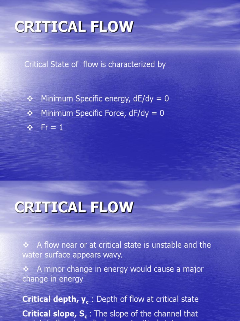 Critical State of Flow Is Characterized by | PDF | Continuum Mechanics ...
